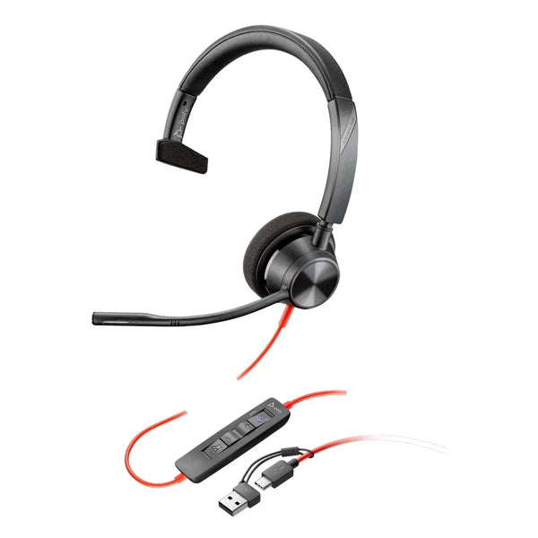 Headset HP Poly Blackwire 3310 Microsoft Teams USB-C/A - 8X216AA – Mega ...