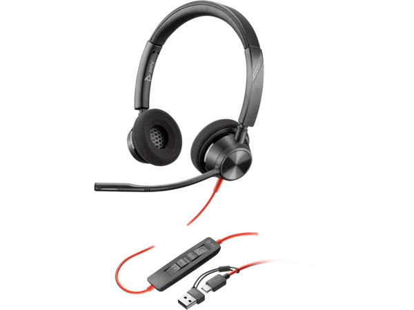 Headset HP Poly Blackwire C3320 USB-C/A Preto - 8X219AA – Mega Market