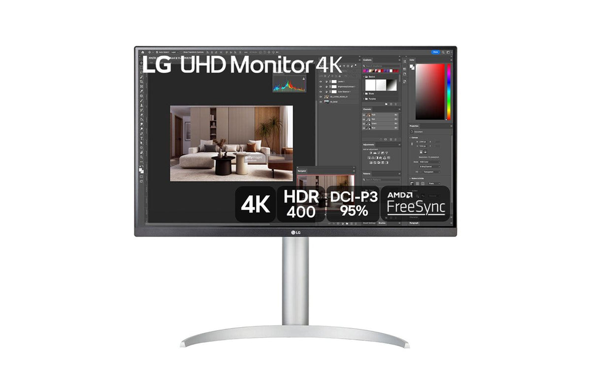 Monitor LG 27" 5ms Ajuste de Altura IPS Ultra HD - 27UP650-W – Mega Market